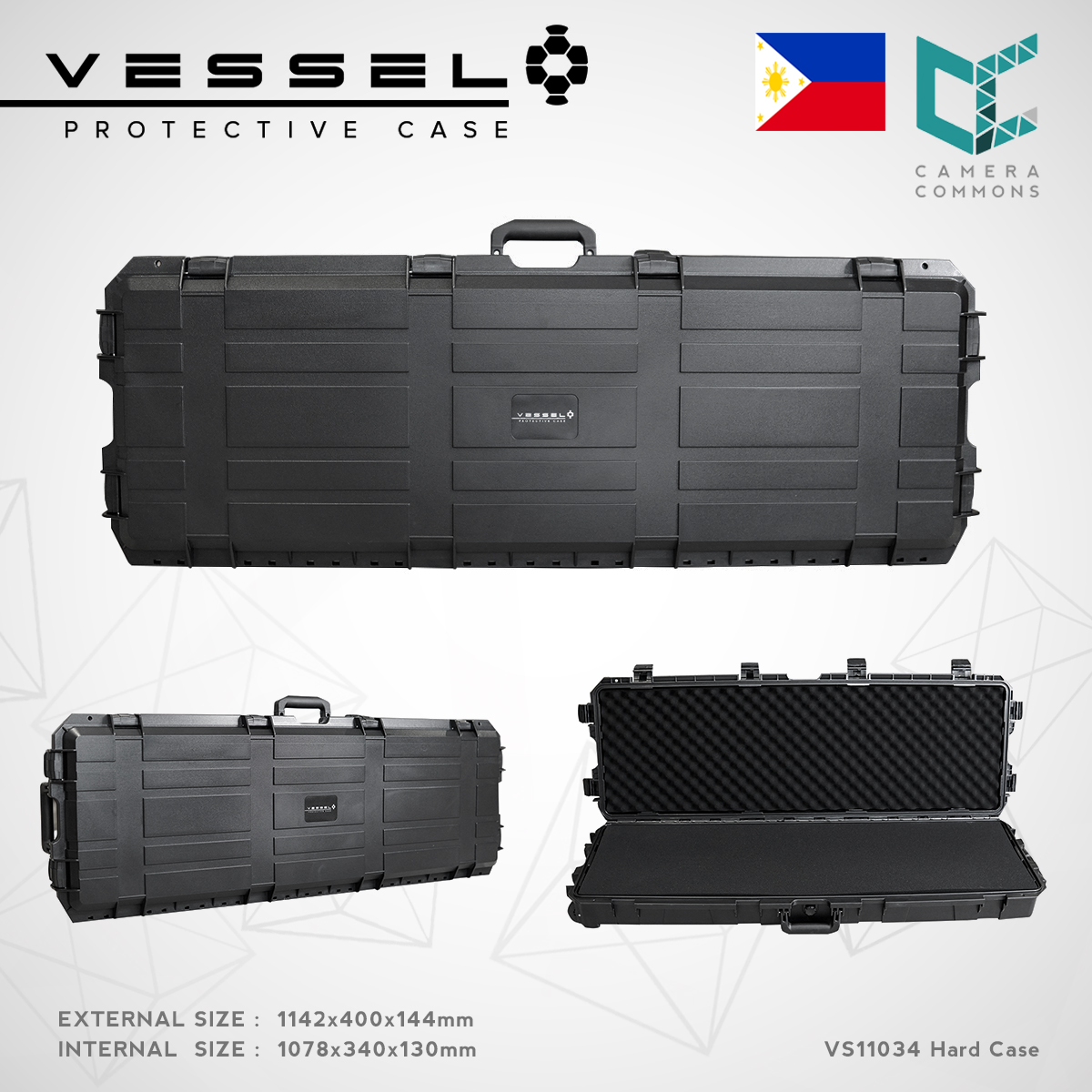 VESSEL VS11034 42" Tactical Trolley Waterproof Long Hard Case with ...