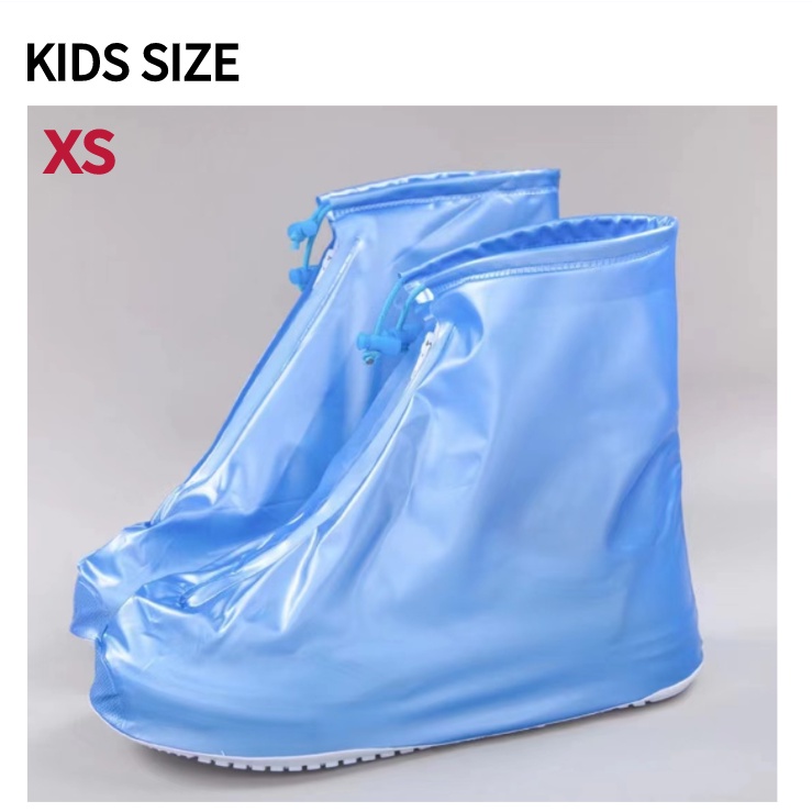 Waterproof Rain Shoes Cover Slip-resistant Zipper Overshoes Children's ...