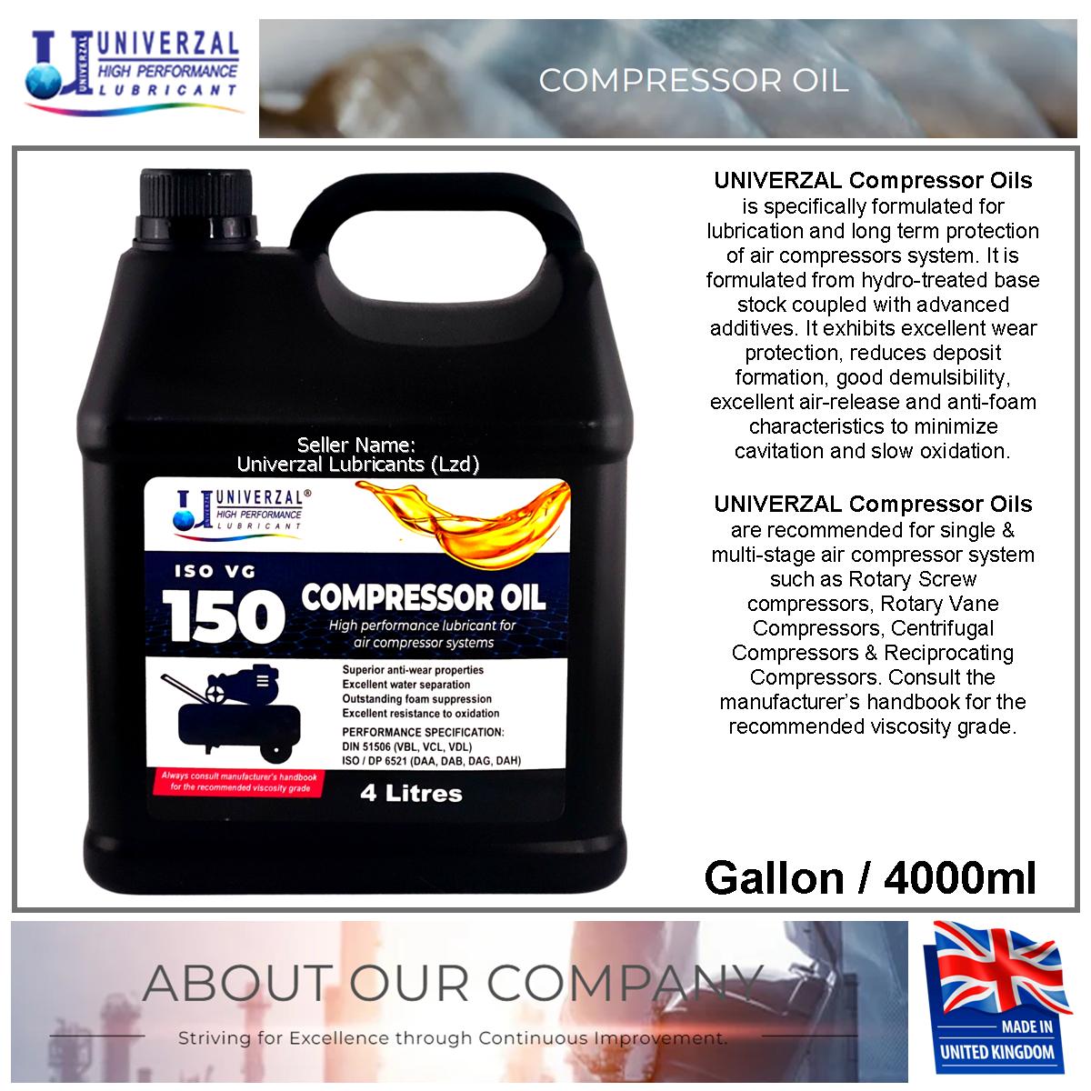 Compressor Oil Gallon 4000ml Air Compressor Oil Single Stage Compressor ...