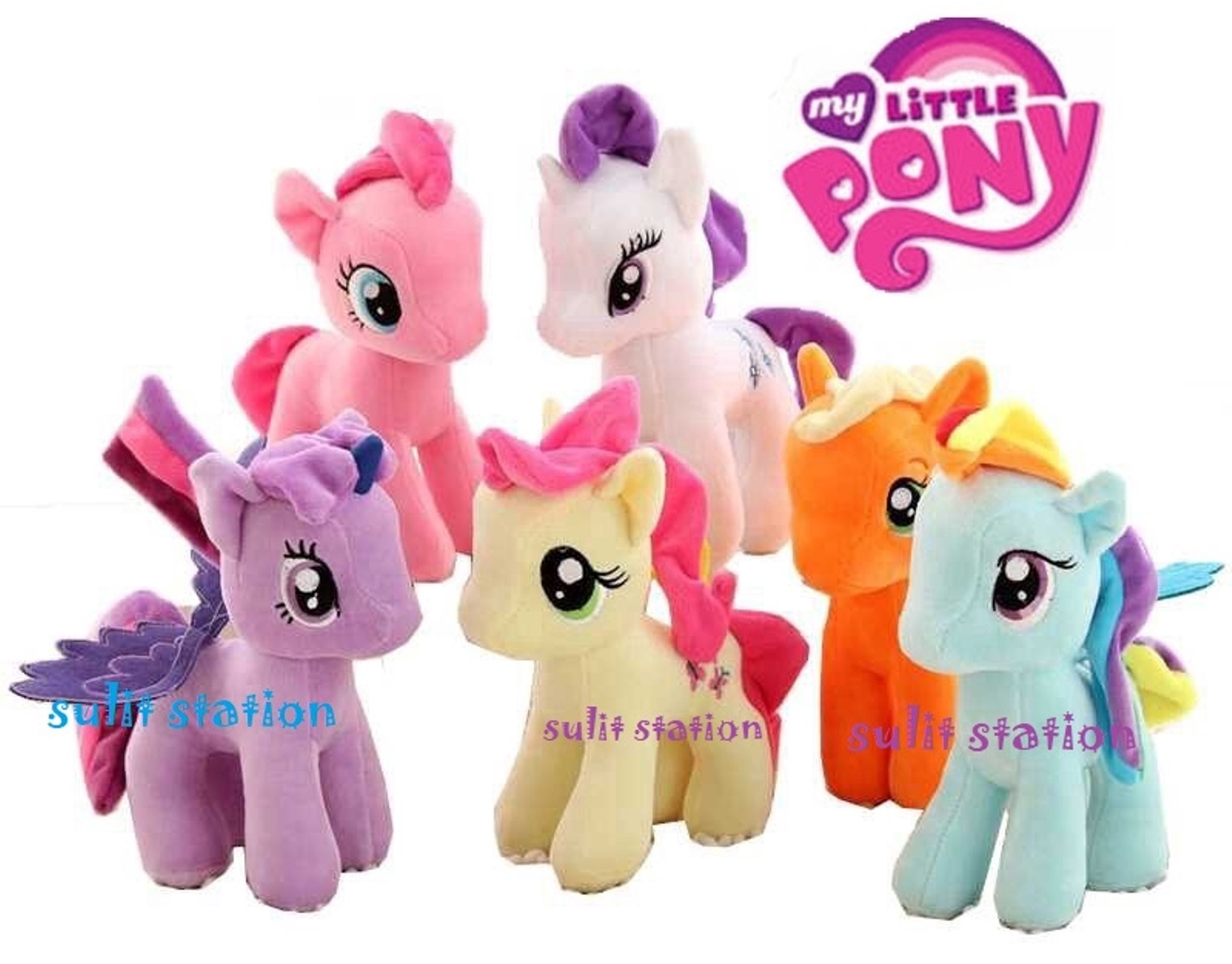 6pcs SINGING MLP MY LITTLE PONY UNICORN Twilight sparkle Pinkie pie ...