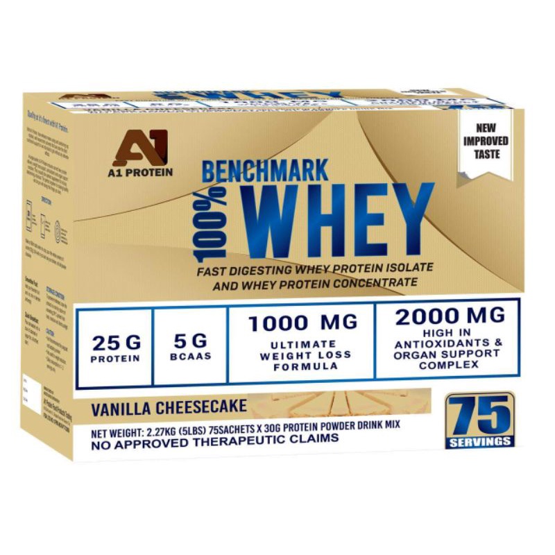 A1 Protein Benchmark Whey Protein 5lbs 75 serving sachets | Lazada PH