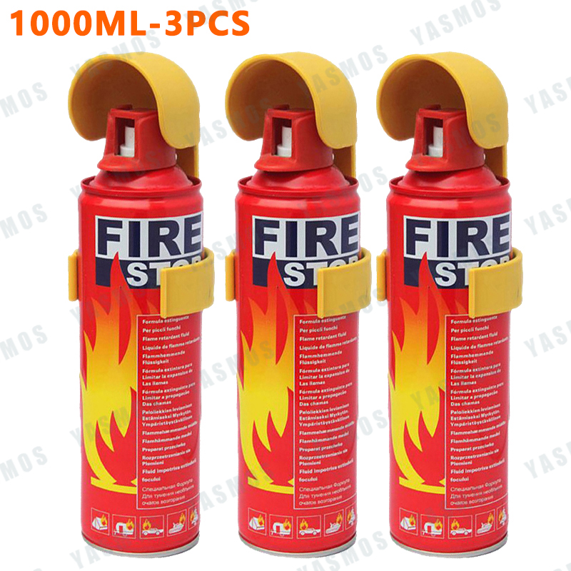 1000ML Portable Emergency Mini Car Stop Fire Extinguisher 1PC and 3PCS ...