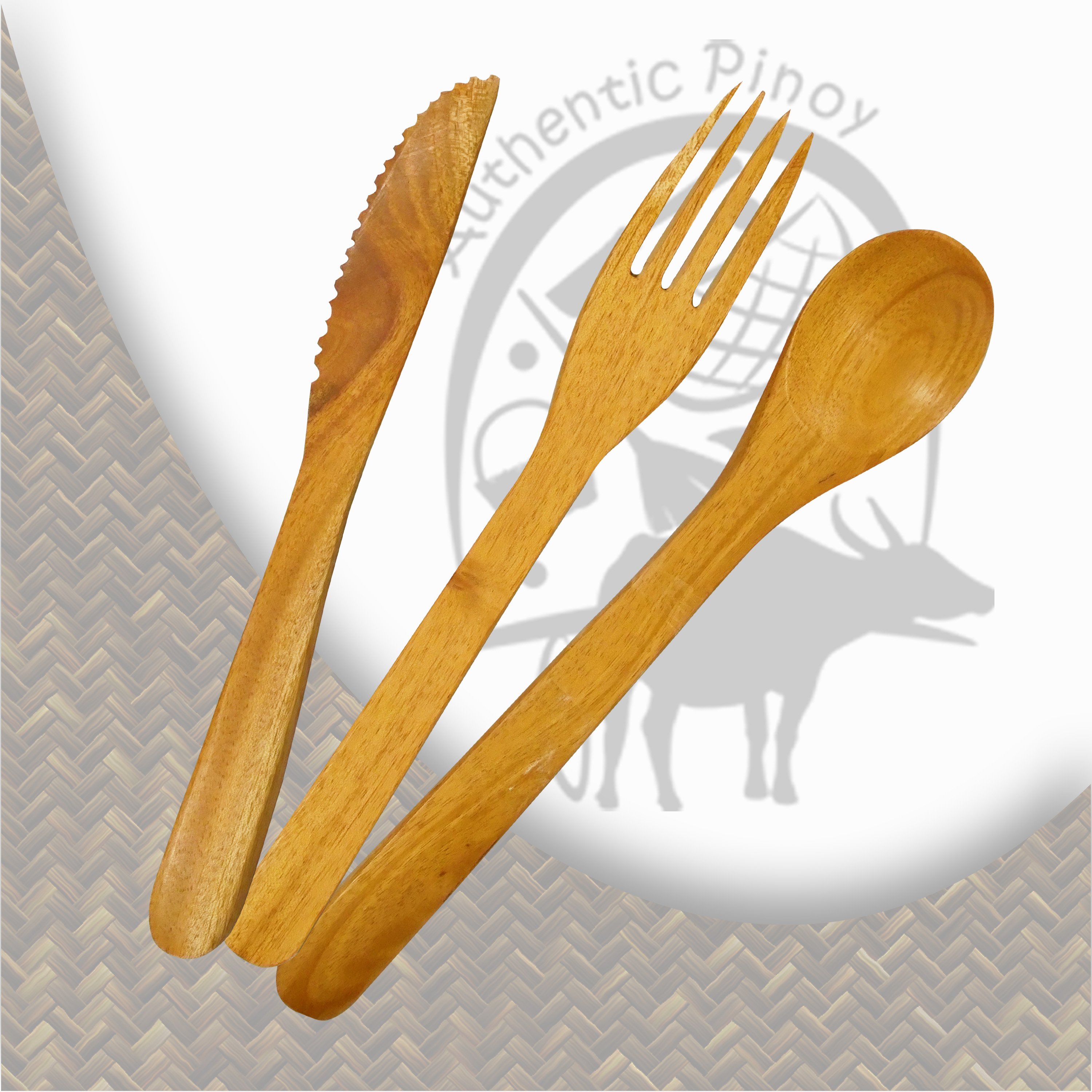 Set of Wooden Utensils made from Mahogany Wood | Fork, Spoon & Knife ...
