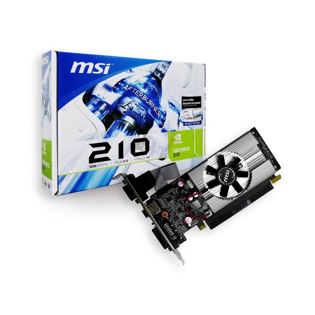 MSI GeForce 210 Video Card 1GB DDR3 64-Bit (HDMI/DVI-D/VGA, Low Profile ...