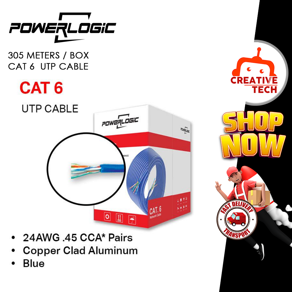 PowerLogic 305 METERS / BOX CAT 6 UTP CABLE | Lazada PH