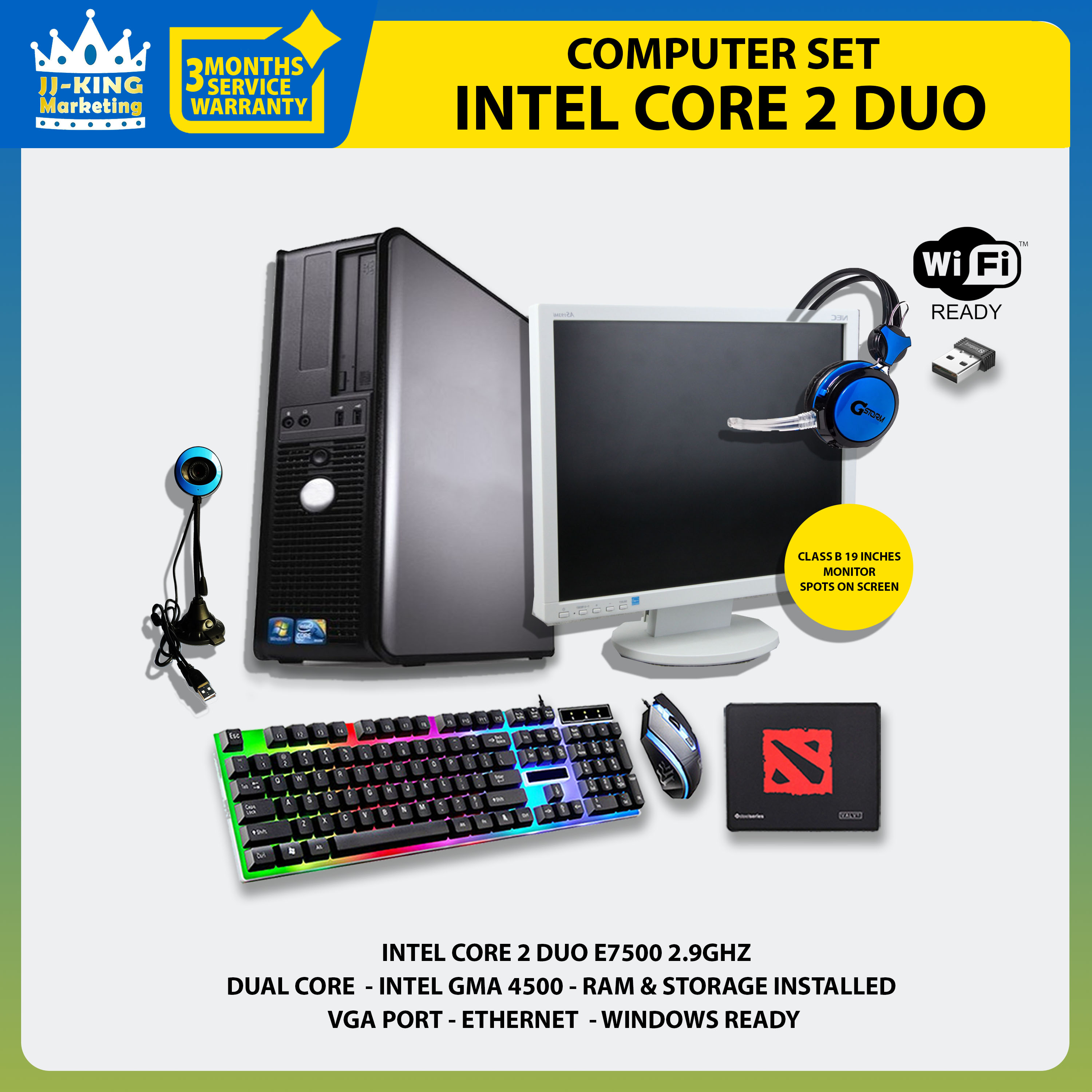 COMPUTER SET PACKAGE / INTEL CORE 2 DUO / ASSORTED BRAND / 17/19/20 ...
