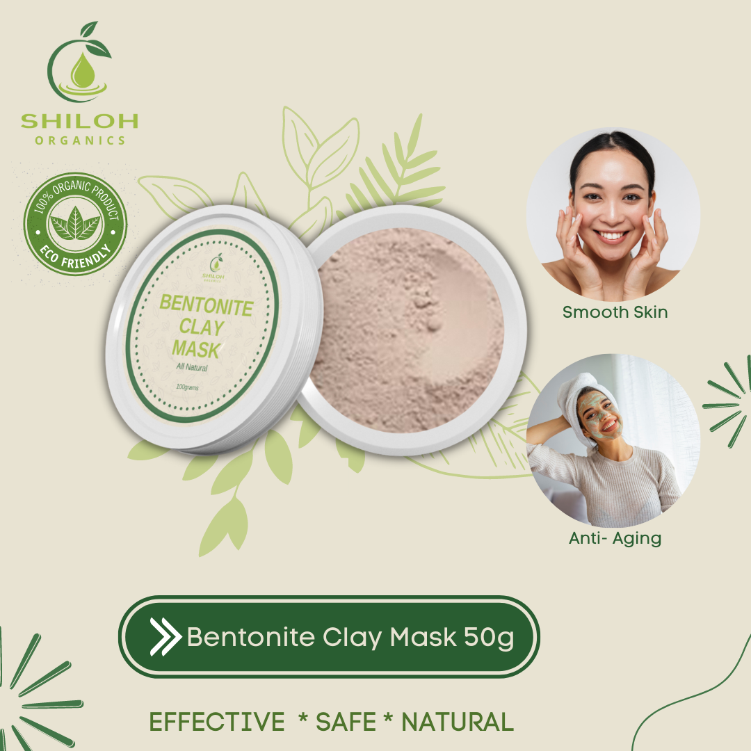 Shiloh Organics Bentonite Clay Mask Powder 50g, help remove sebum, or ...