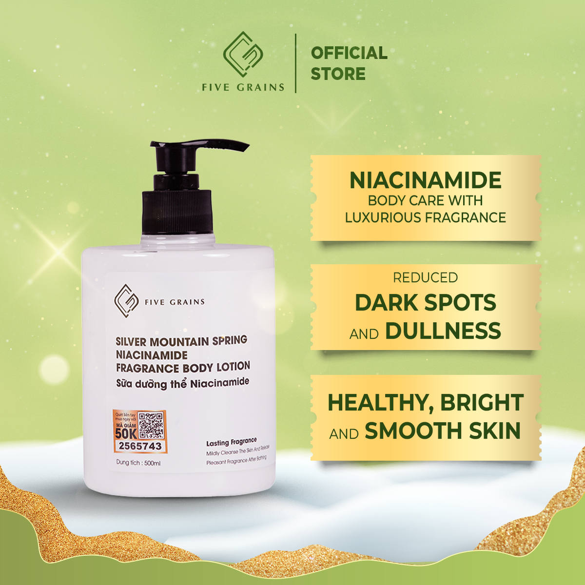 Five Grains Niacinamide Whitening Moisturizing Body Lotion- 500ML | Lazada PH