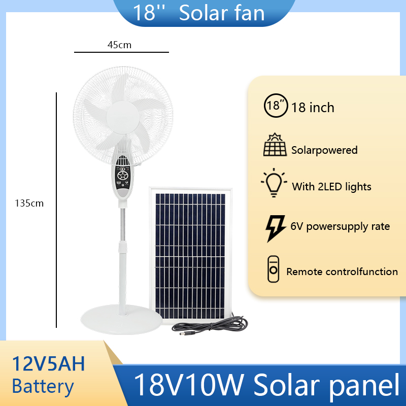 【2024 Latest】VONT Solar Electric Fan with Solar Panel Rechargeable ...