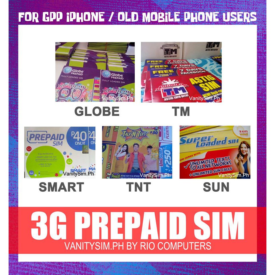 Globe 3G 0915, TNT 3G, Smart 0918 Non-LTE Special Numbers Vanity Sim ...