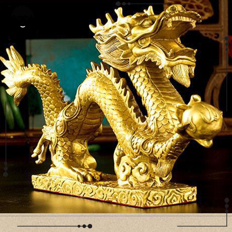 [DOUBLE] Collectible Handmade Resin Dragon Statue Figurine Chinese ...