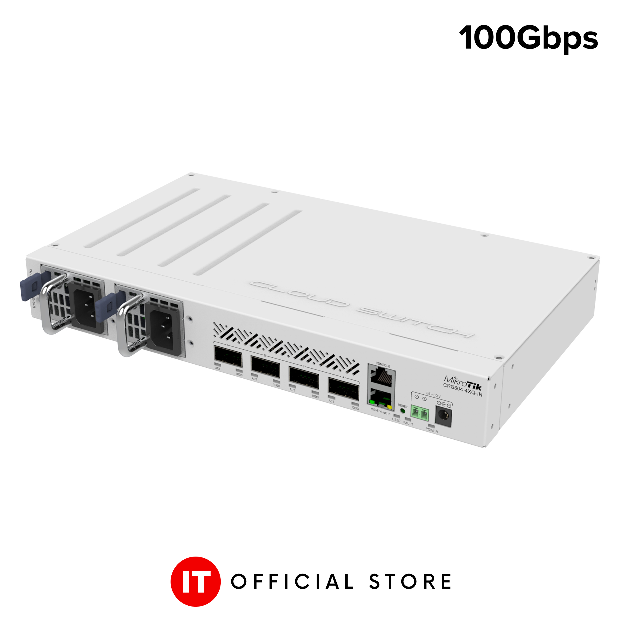 MikroTik CRS504-4XQ-IN - 100Gbps Managed Enterprise Switch - Dual PSU ...
