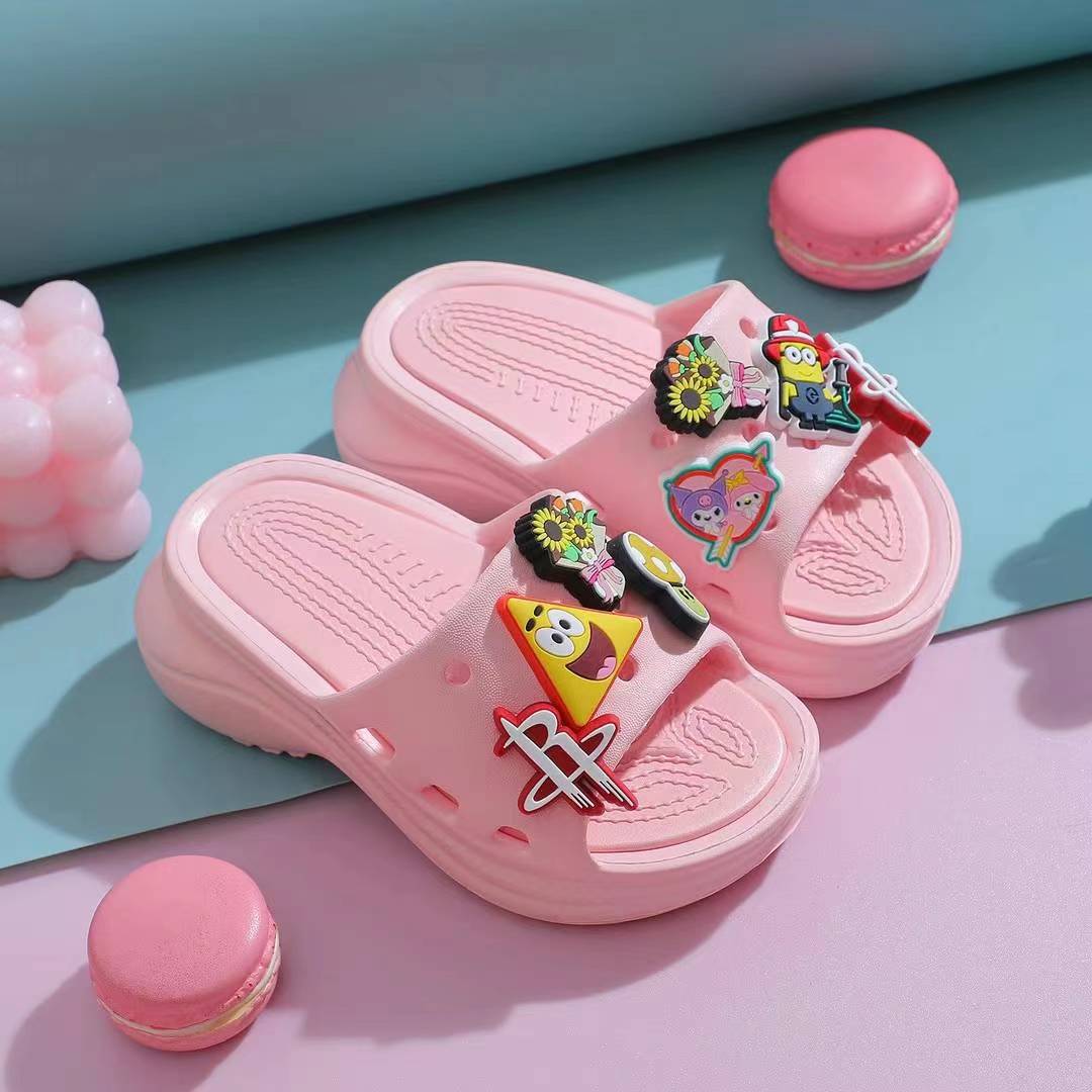 Crocs wedge Sandals with Jibbitzs for Kids Girls Casual Fashion ...