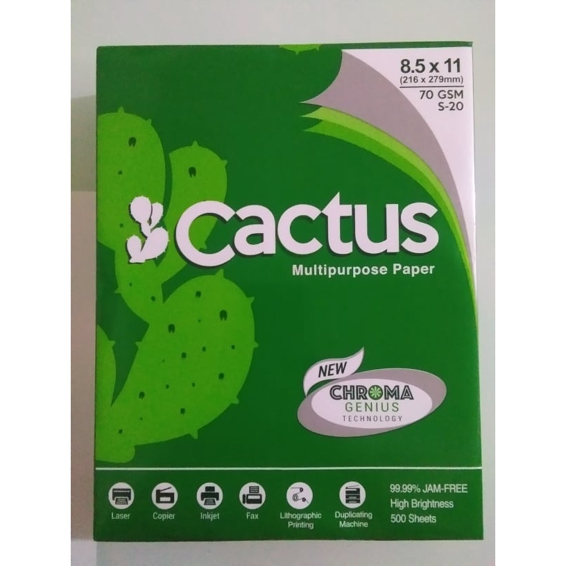 Rosen E Cactus Copy/Bond Paper By Ream (500 sheets) 70 GSM A4 Short (8 ...