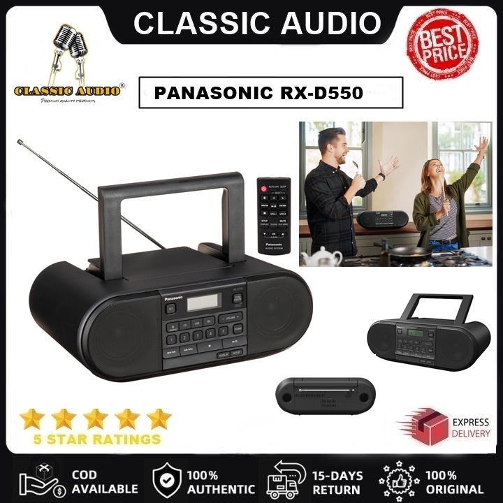 Classic Audio Panasonic RX-D550 Bluetooth Boombox with CD Player ...
