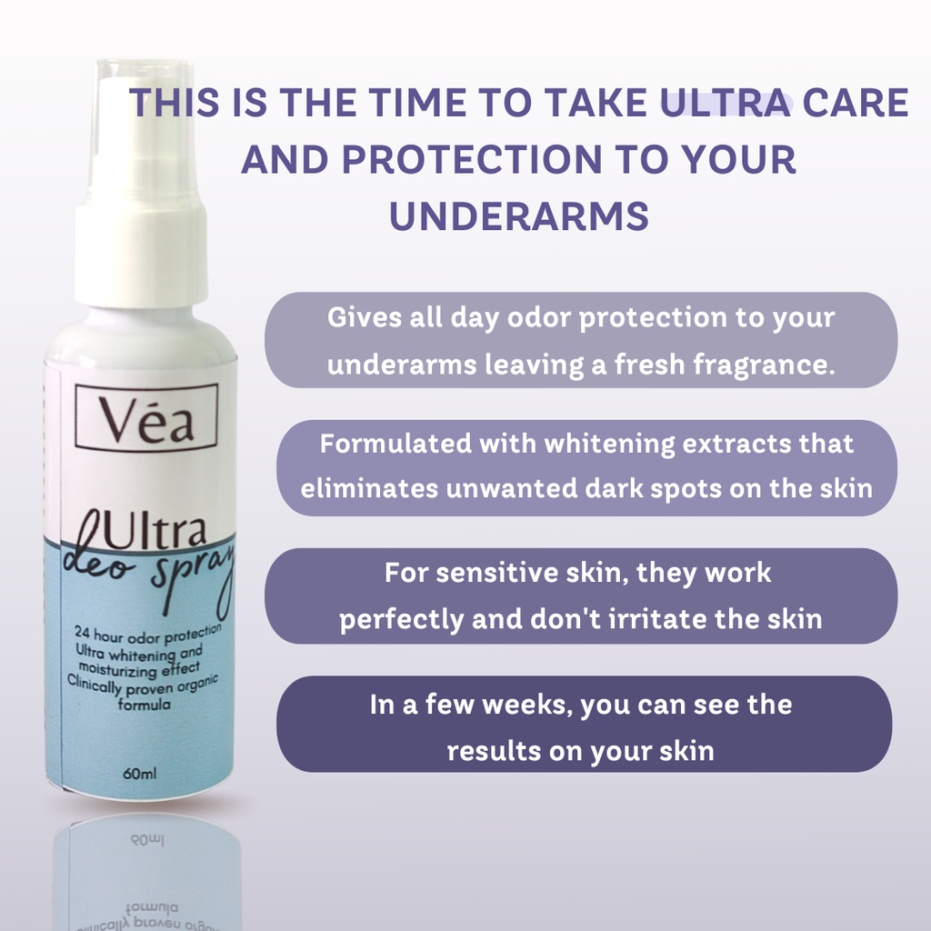 Vea Ultra Deo Spray | Pampaputi ng kilikili | 100 Organic | Whitening ...