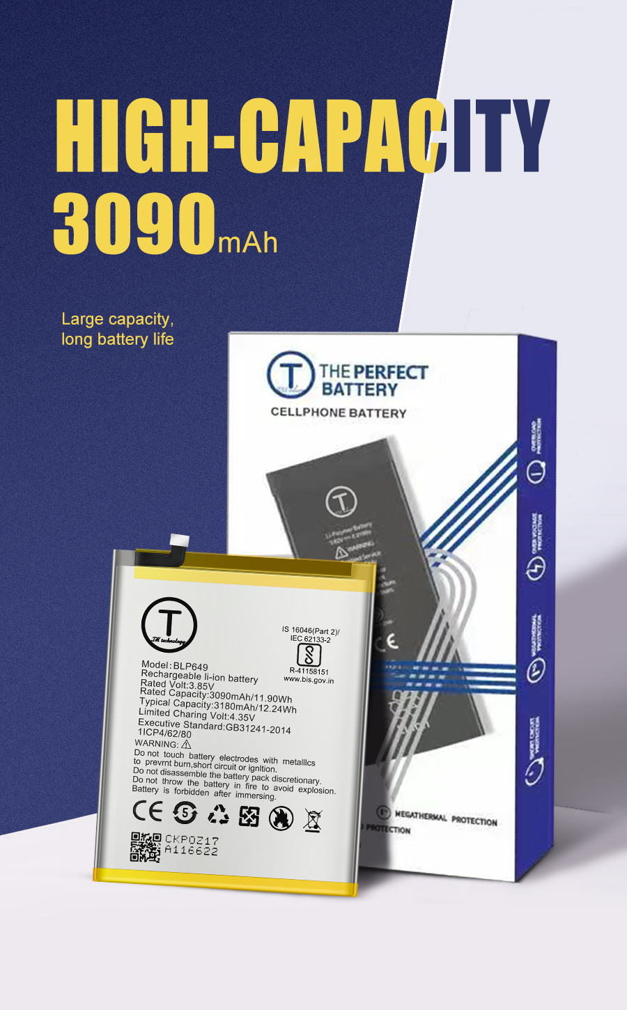 OPPO Battery MODEL BLP649 Long lasting 100%Original Equipment ...
