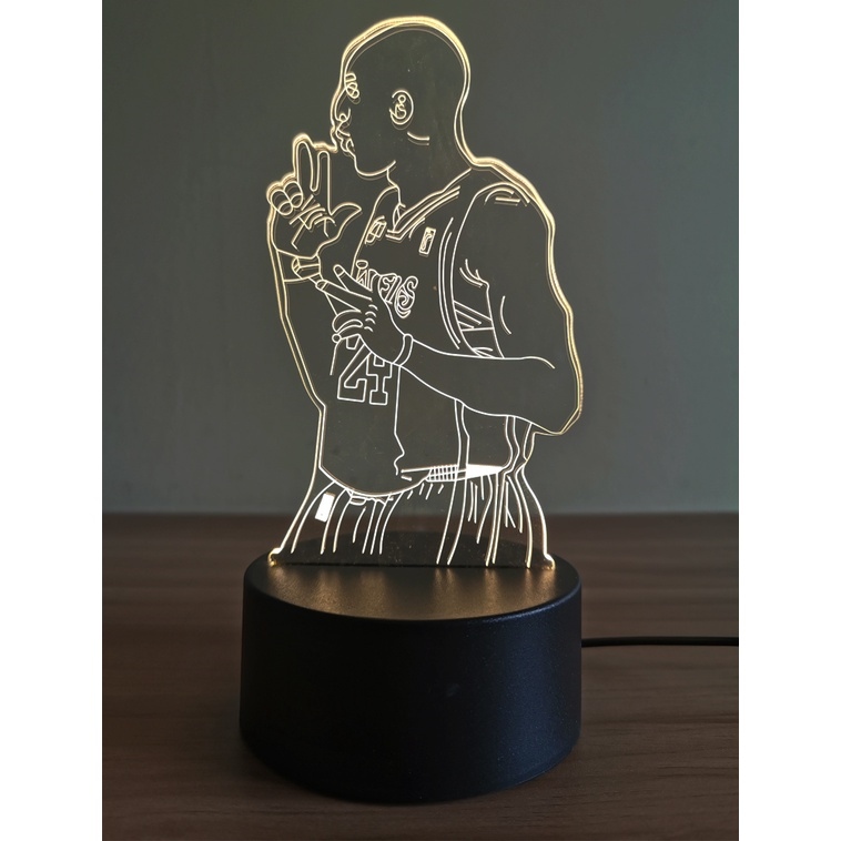 NBA Kobe Lebron James Creative Design 3D Acrylic Night Light Optical ...