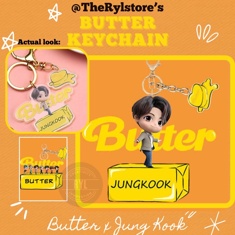 BTS Tinytan x Butter edition Acrylic Keychain - Jung Kook - V - Jimin - Suga - JHope - RM - Jin ...