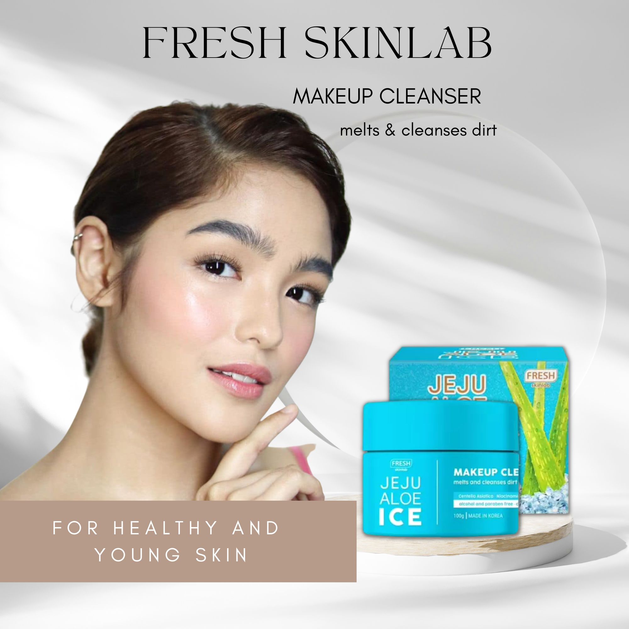 FRESH SKINLAB JEJU ALOE ICE MAKEUP CLEANSING BALM 100G WITH NIACINAMIDE ...