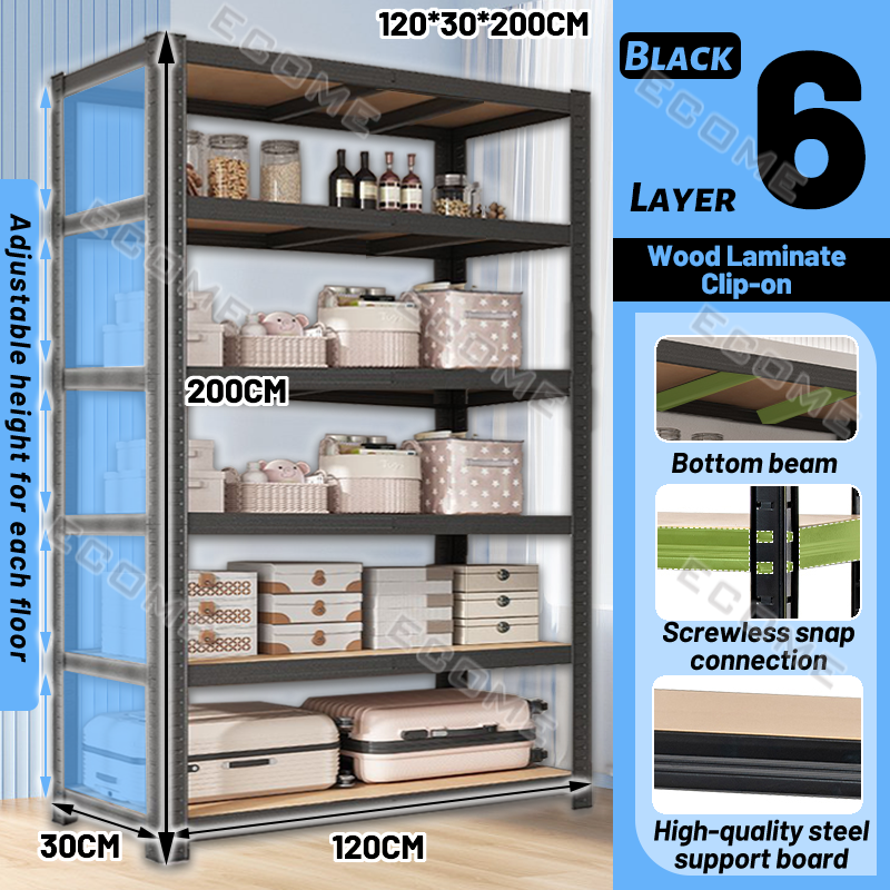 【Free Shipping】UPSEN Shelf 3/5/6/7 Layer Angle Steel Rack Shelves ...