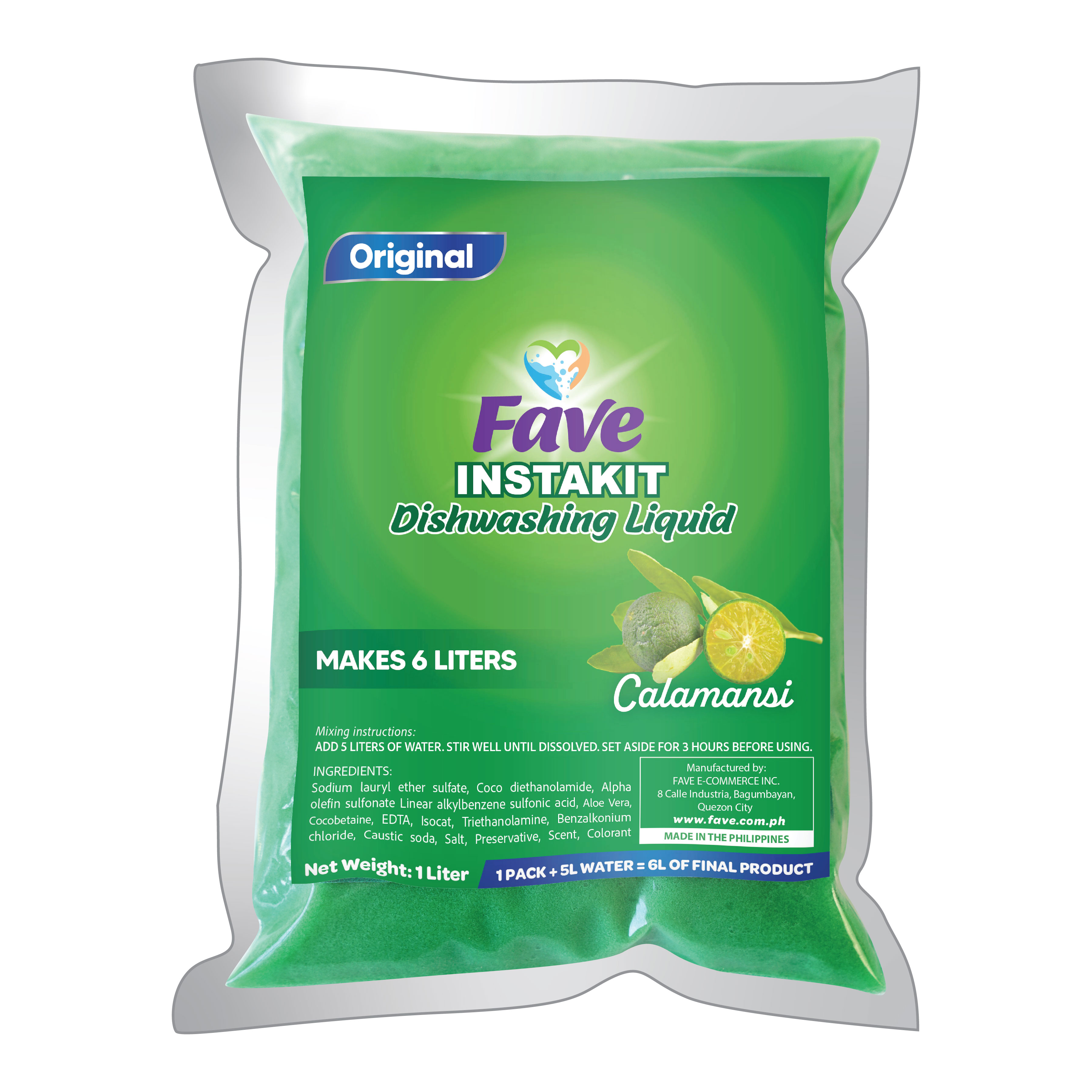 FAVE ORIGINAL DISHWASHING Liquid, JUST ADD WATER 6L - 18L Yield | Lazada PH