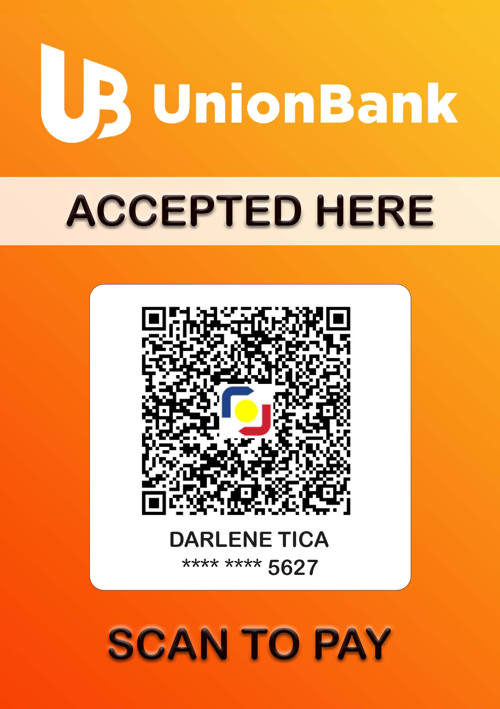 Online Bank QR Code Scan to Pay on Sintra Board A5 size (flat-type ...