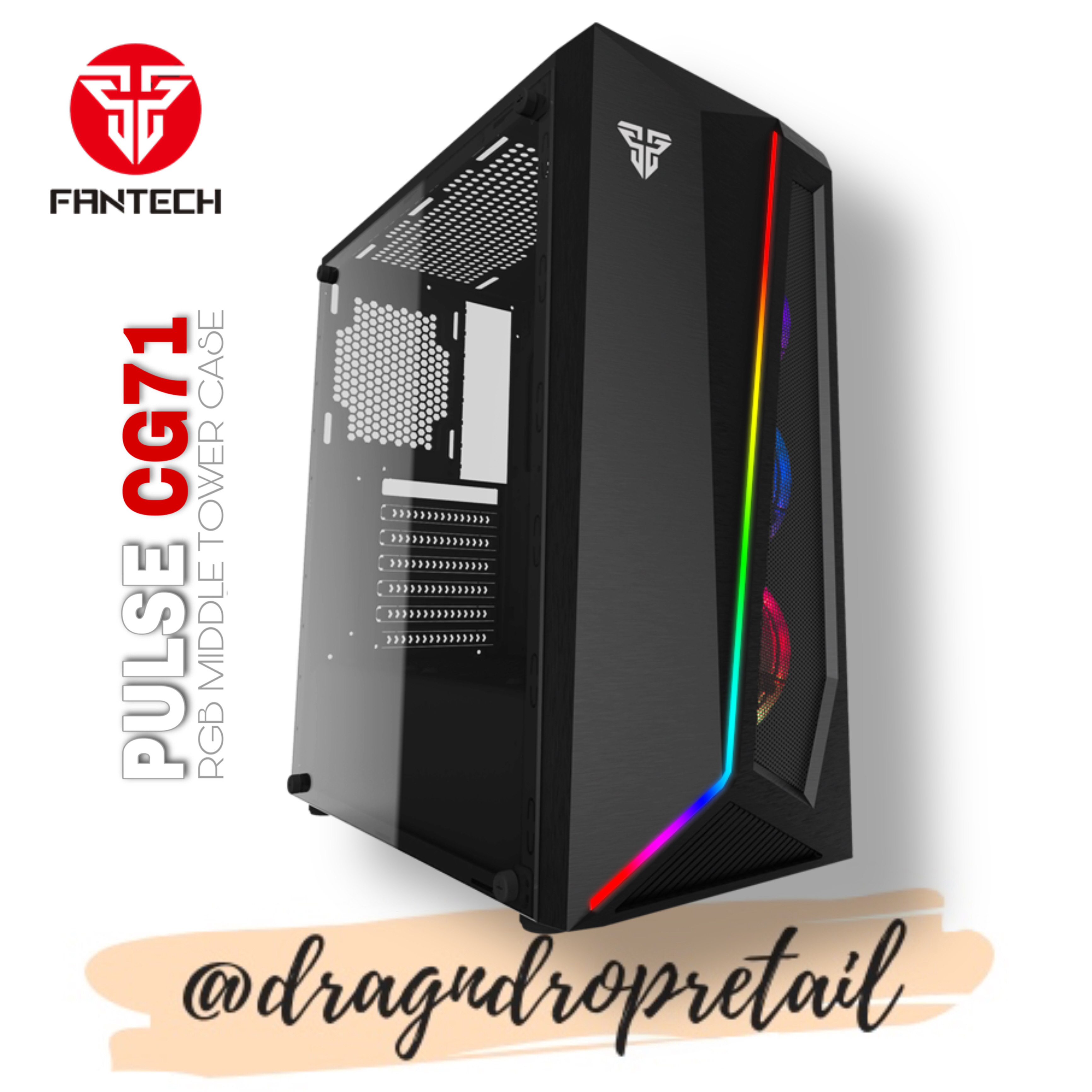 FANTECH CG71 PULSE RGB Middle Tower PC Computer Gaming Case Support ATX ...