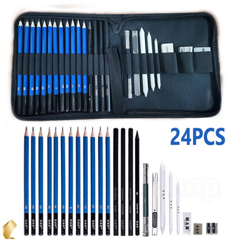 [with warranty&COD] 48Pcs H&B Sketching Pencils Drawing and Sketch Kit ...