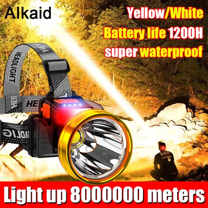 Light up 100000 meters🌞LANDI Headlight flashlight waterproof 300 hours ...