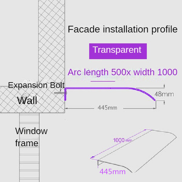 PC board canopy outdoor balcony shade canopy house waterproof tent for ...