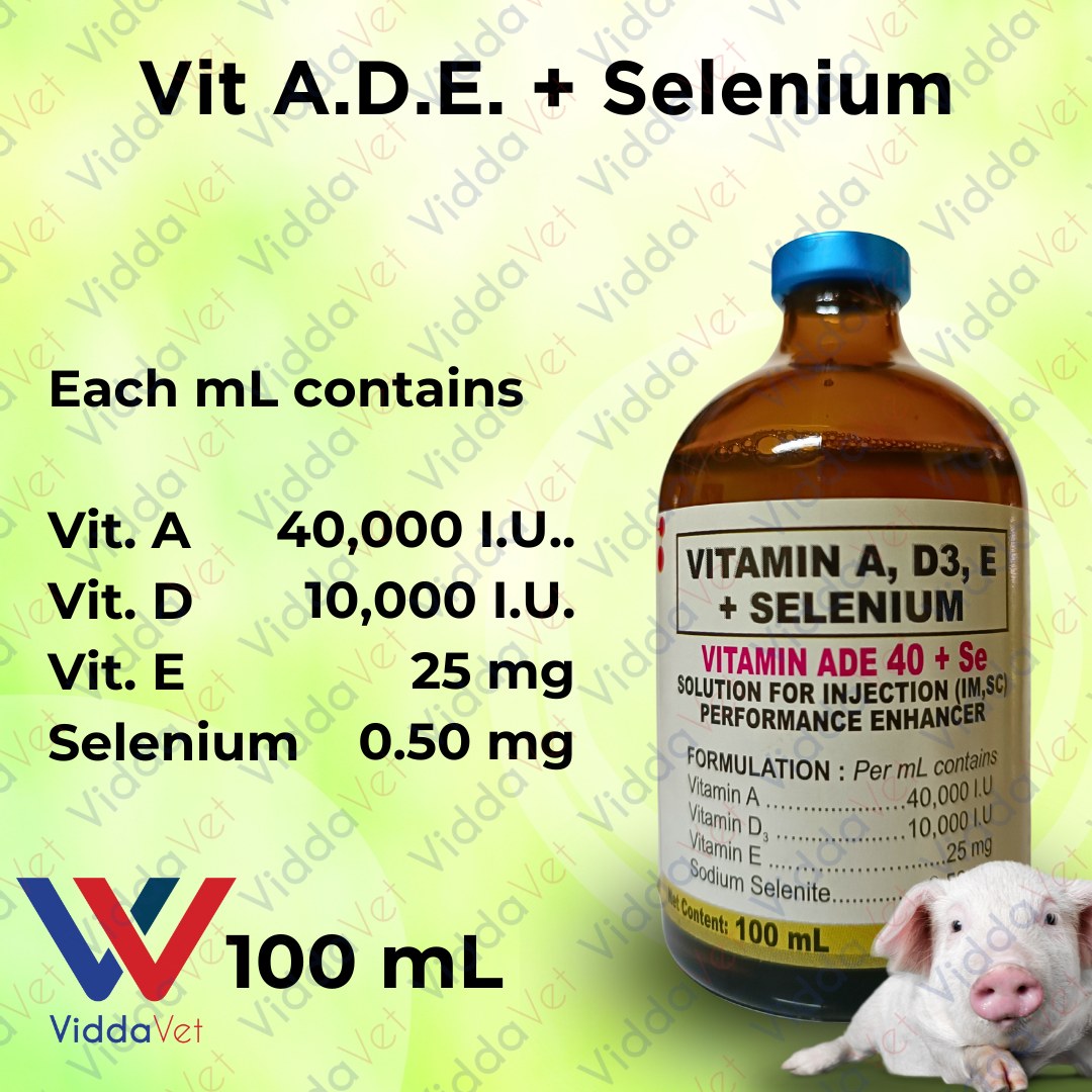 Vitamin ADE + Selenium 100ml 1bot for animals pets dog cat pig goat ...