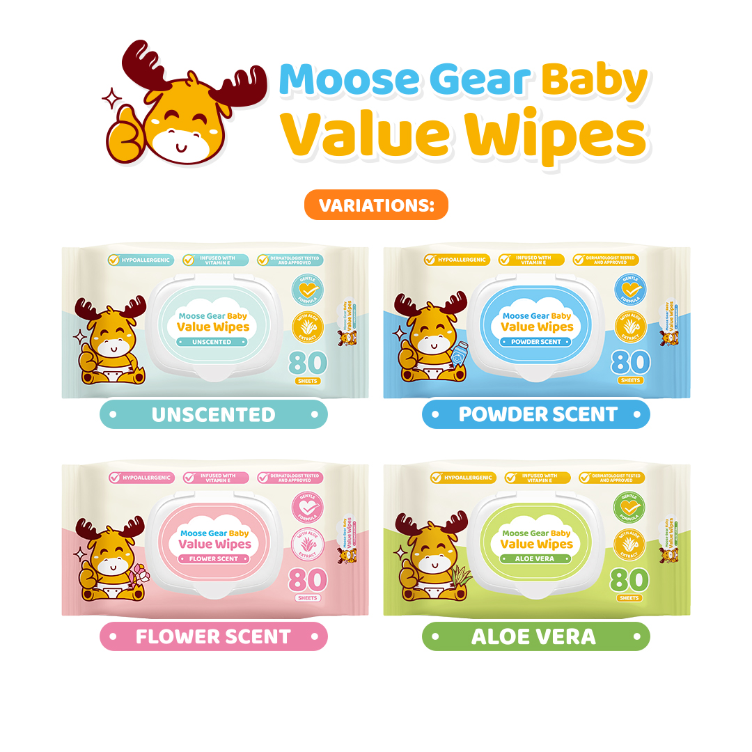 Moose Gear Baby Value Wipes for Infant Newborn 80 Sheets Tender Care ...
