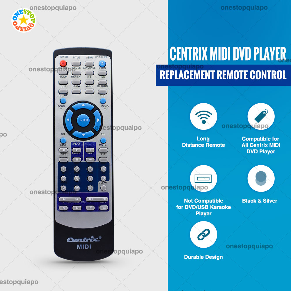 OSQ Replacement Remote Control for Centrix MIDI DVD Player | Lazada PH