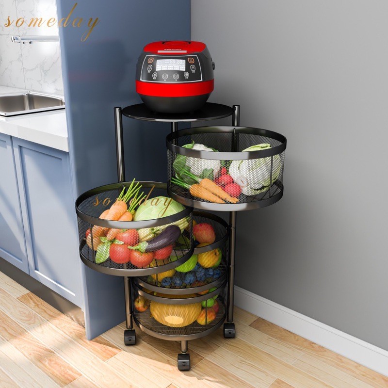 【Fast delivery】WJF 3 4 5Layer Rotatable Kitchen Utility Trolley Cart ...