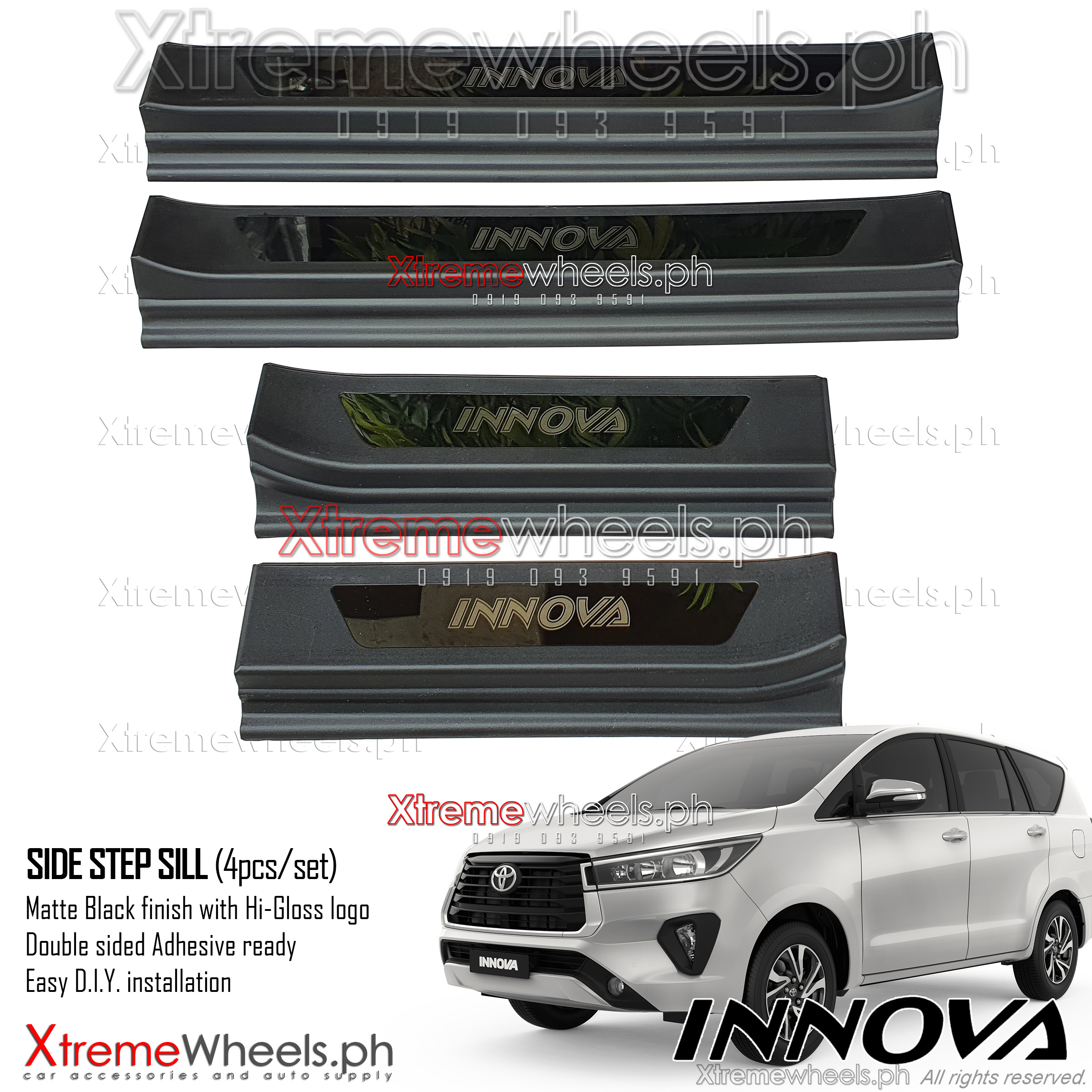 Toyota Innova J E G XE 2016 to 2024 4pcs Side Stepsill / Step Protector ...