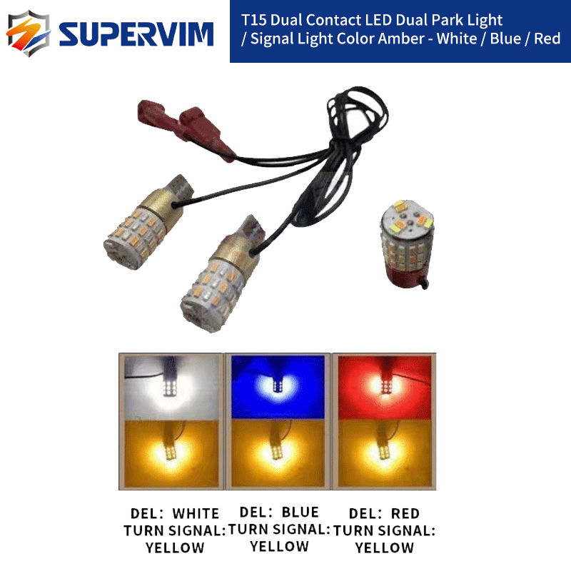 Supervim Motorcycle T15 DUAL CONTACT LED Dual Mode Signal / Park Light ...
