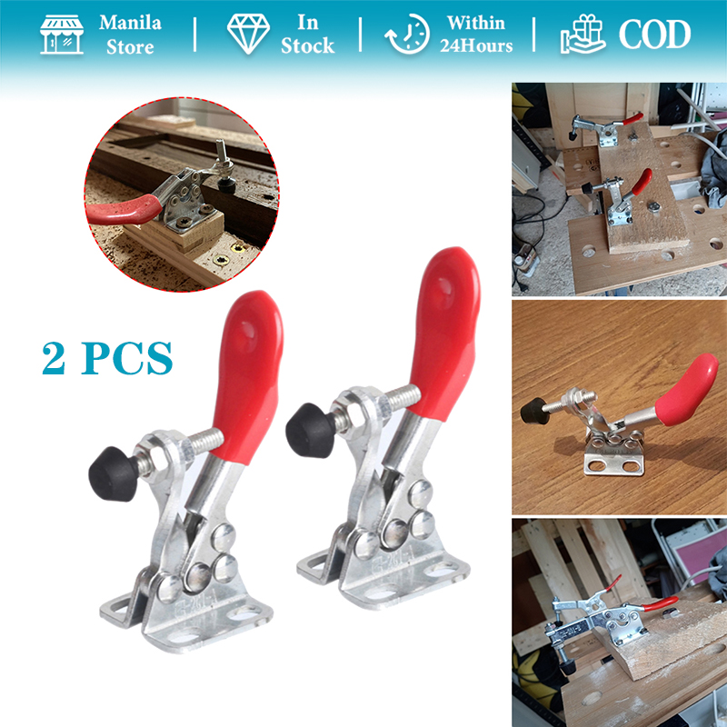 2Pcs Toggle Clamp Hand Tools 201A Antislip Red Horizontal Clamp Quick ...