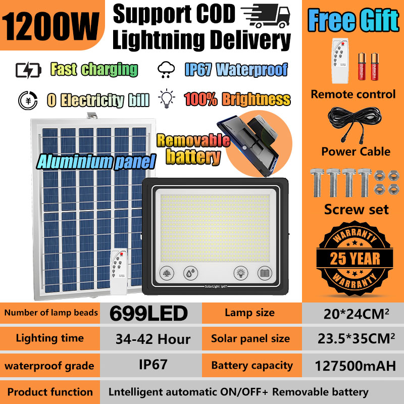 BUY 1 TAKE 1】solar lights with solar panel Flood light Battery ...