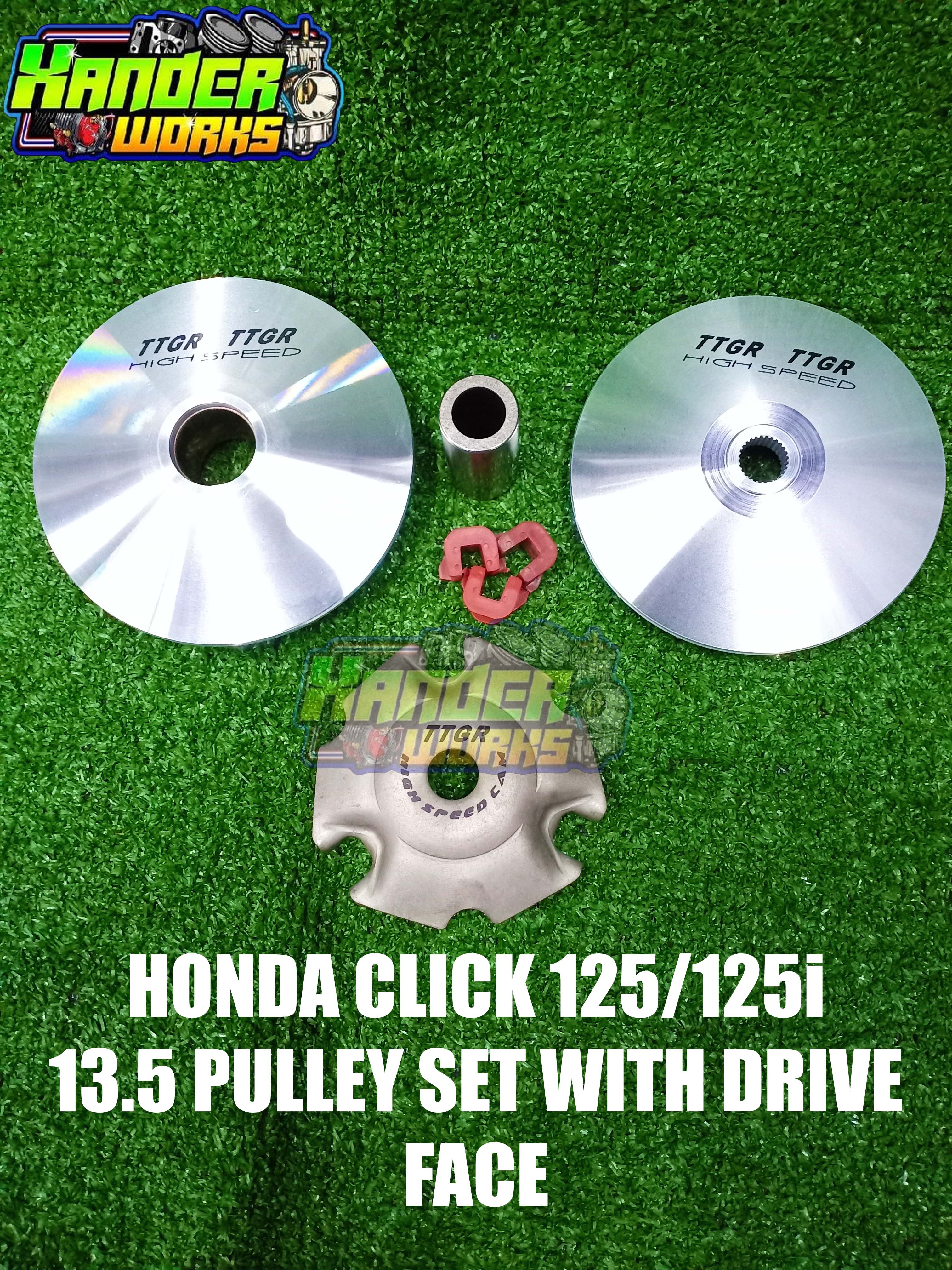 HONDA CLICK 125/125i PULLEY SET WITH DRIVE FACE 13.5 DEGREE WITH FREE ...