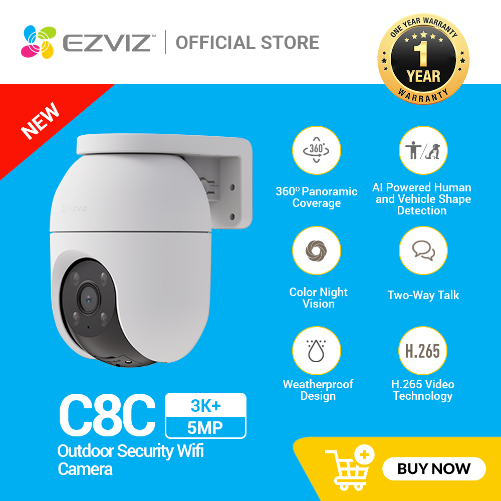 EZVIZ C8C 5MP Outdoor Security Wi-Fi Camera Pan & tilt CCTV IP Camera Smart Home CCTV Monitor ...