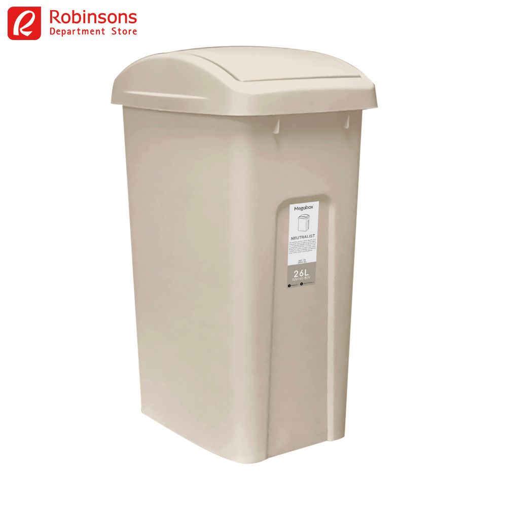 Megabox 26L Neutralist Swing Trash Bin (Beige) | Lazada PH