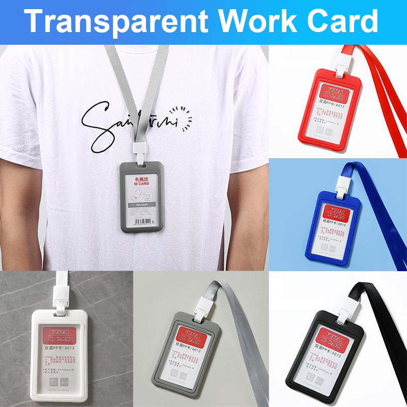 Double Sided ID Card Holder Synthetic Leather ID Case Holder ID Card ...