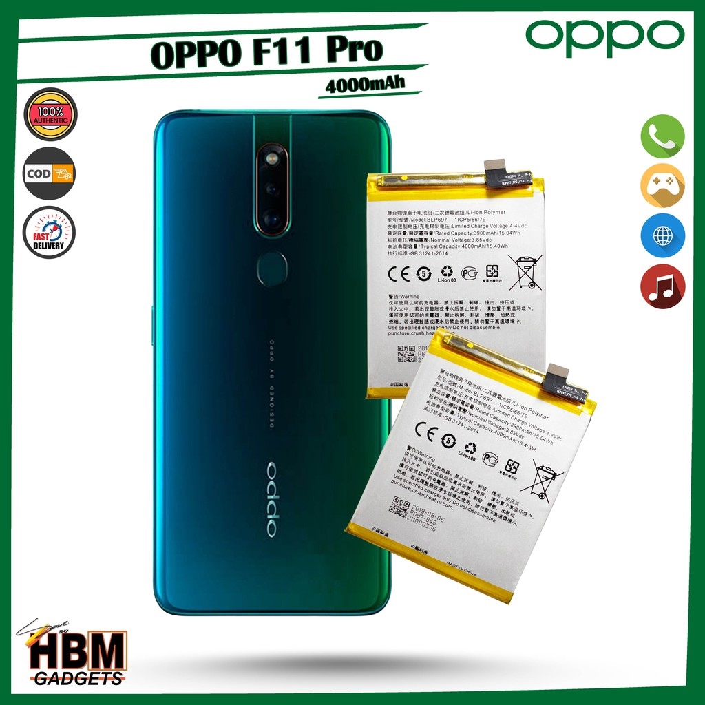 OPPO F11 Pro Battery Model: BLP697 Battery Manufacture 4000mAh | Lazada PH