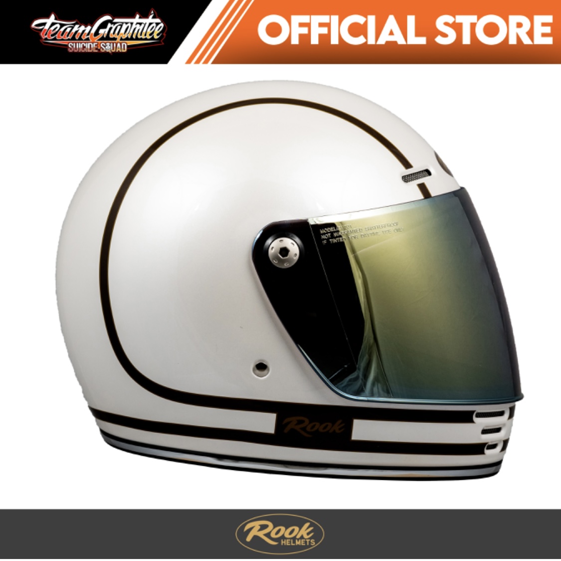 ROOK V152 LINCOLN (IRIDIUM LENS) FULL FACE SINGLE VISOR WITH FREE CLEAR ...