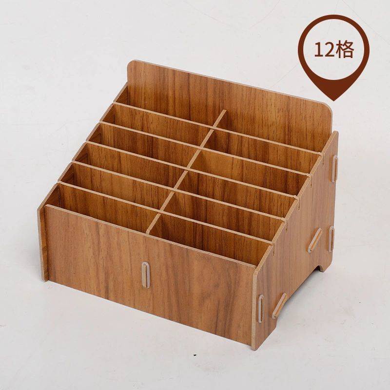 12/24 Grid Wooden Mobile Phone Storage Box Desktop Phone Rack Display ...