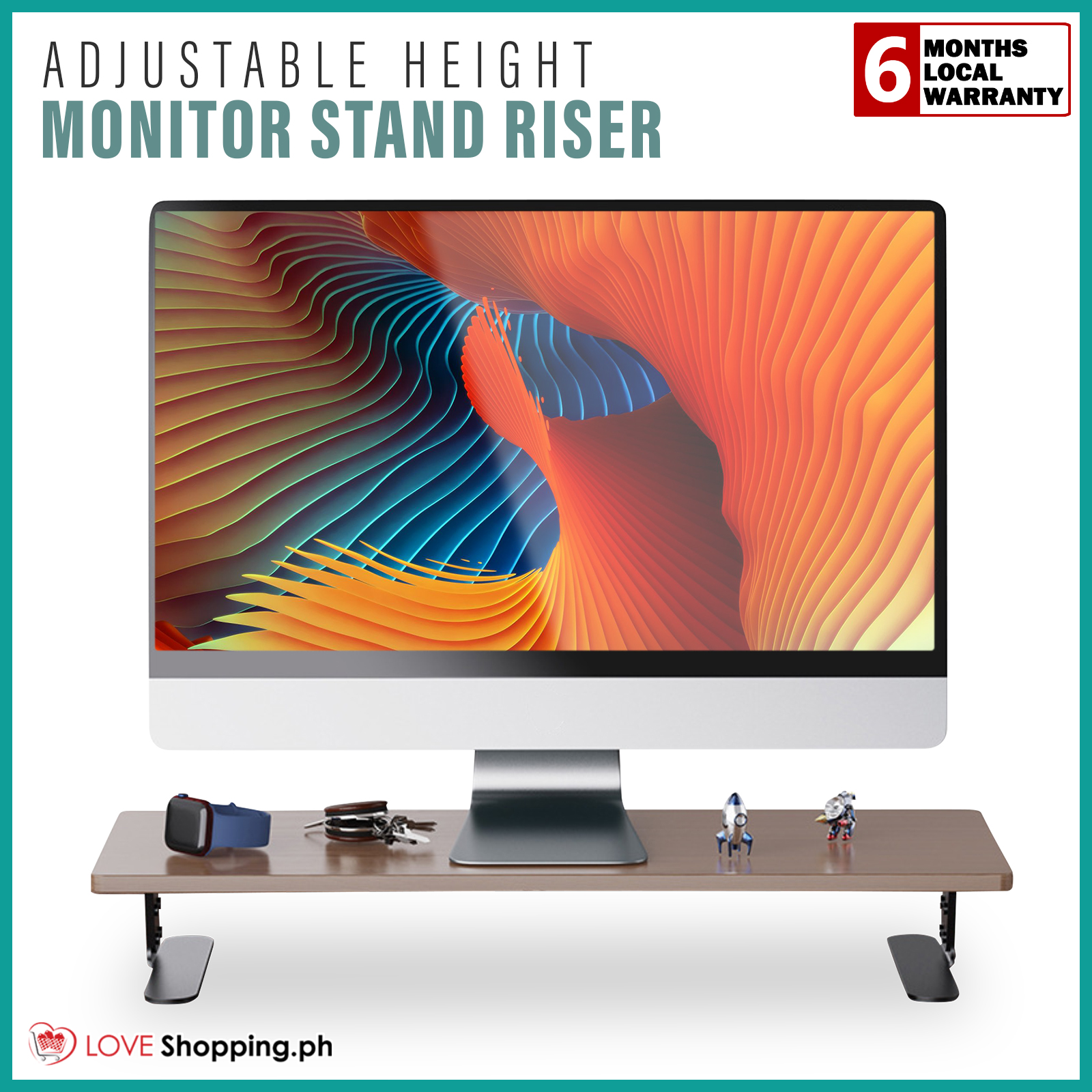 Universal Monitor Stand Riser Adjustable Height Computer Monitor Riser ...