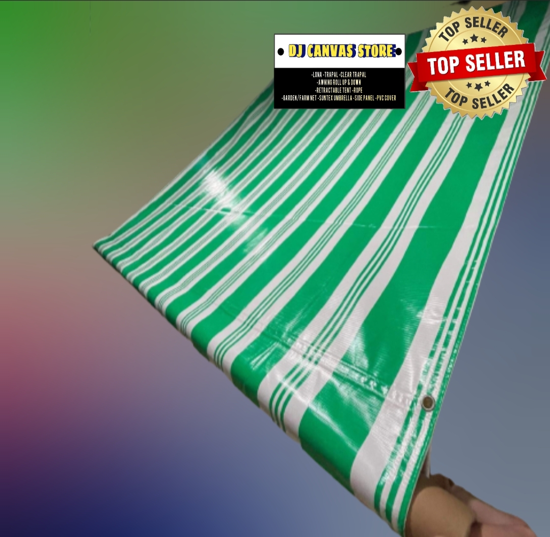 6x6ft, 6x8ft, 8x9ft AWNING CANOPY TRAPAL LONA STRIPES WITH NO SCALLOP ...