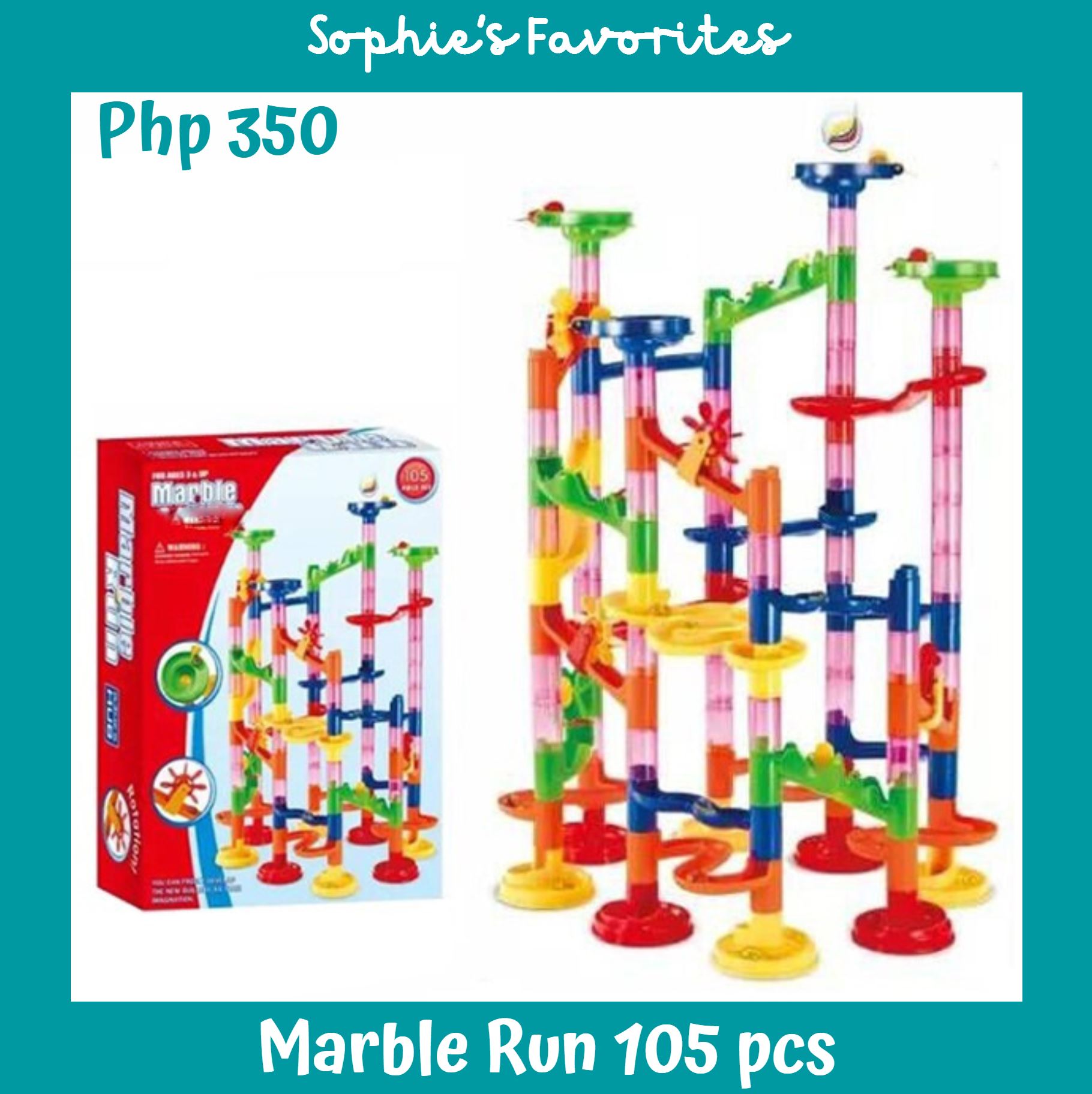 105pcs BIG Marble Run Set Building Blocks Marble Race Maze Tracks ...