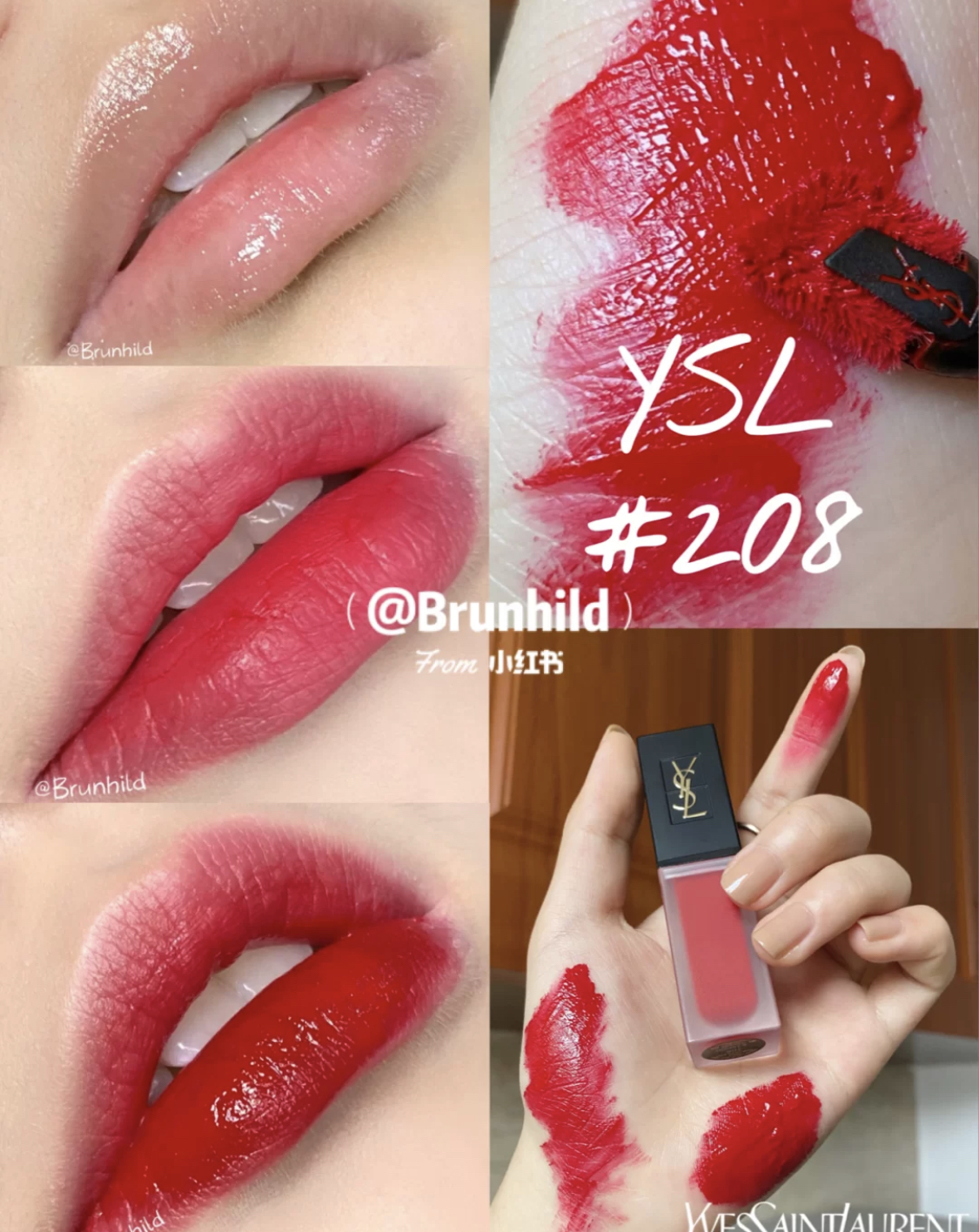 YSL Saint Laurent 2020 matte black tube velvet lip glaze matte 211 212 ...